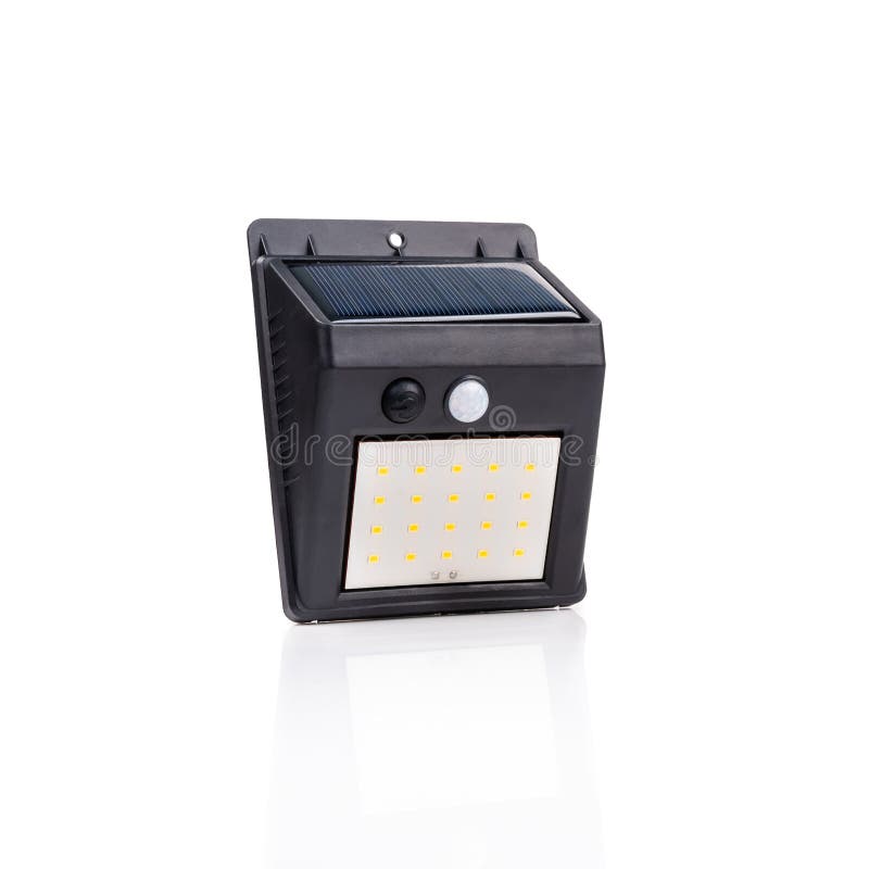 Solar Powered LED Lamp stock image. Image of background - 225282383