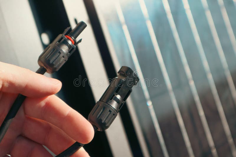 Solar PV Connectors of Solar Photo Voltaic Panel System. MC4 Socket ...