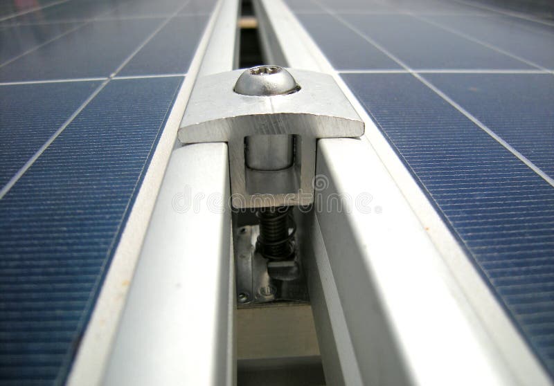 Solar PV Panel Clamp stock photo. Image of cells, sheet - 72927002