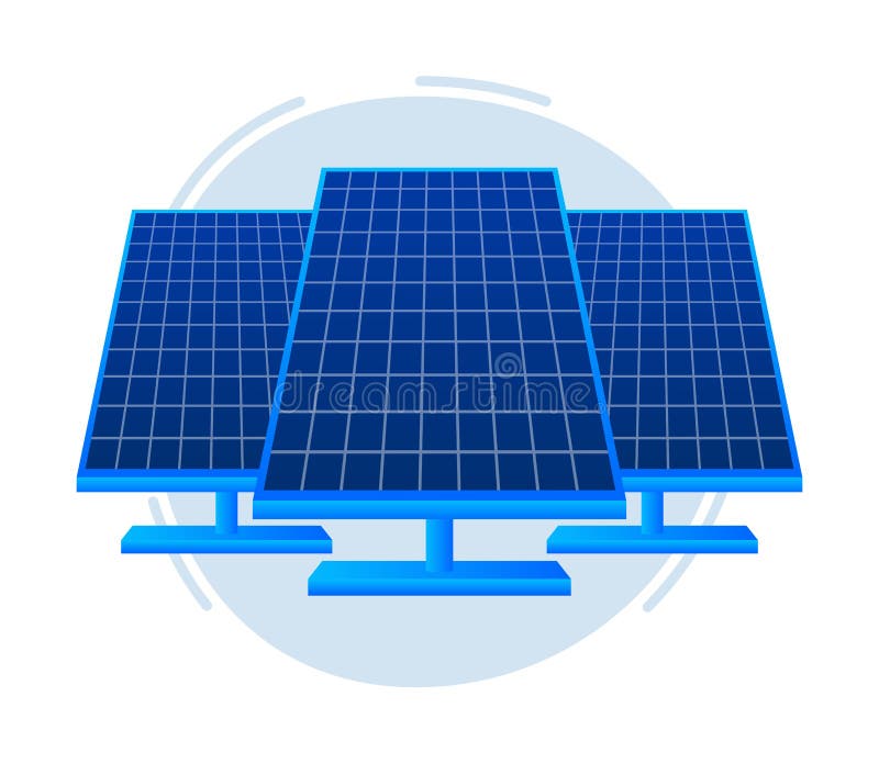 Solar PV Panel Power Plant Station. Isometric Vector. Vector Geometric ...