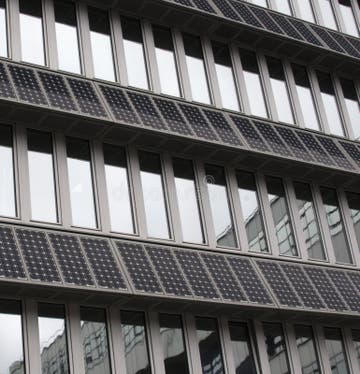 Solar PV Panels Mounted on Building Facade Stock Image - Image of ...