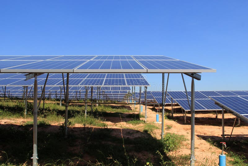 Solar PV Power Plant Under PV Panel View Stock Photo - Image of ...