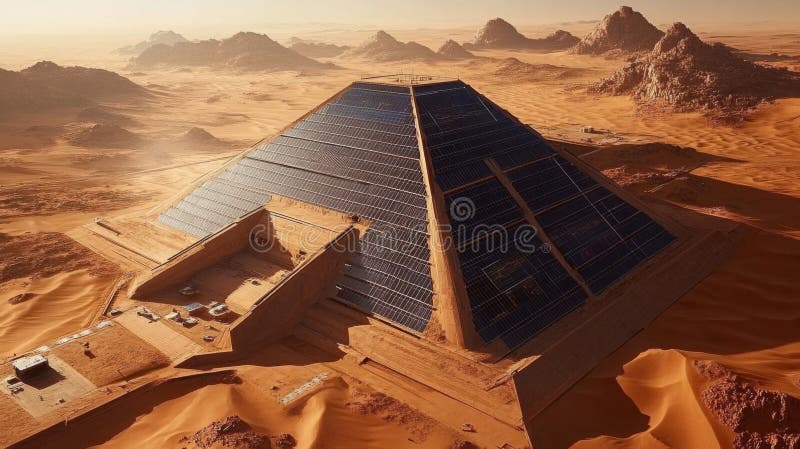 Solar Pyramid in the Desert: a Sustainable Energy Solution Stock ...