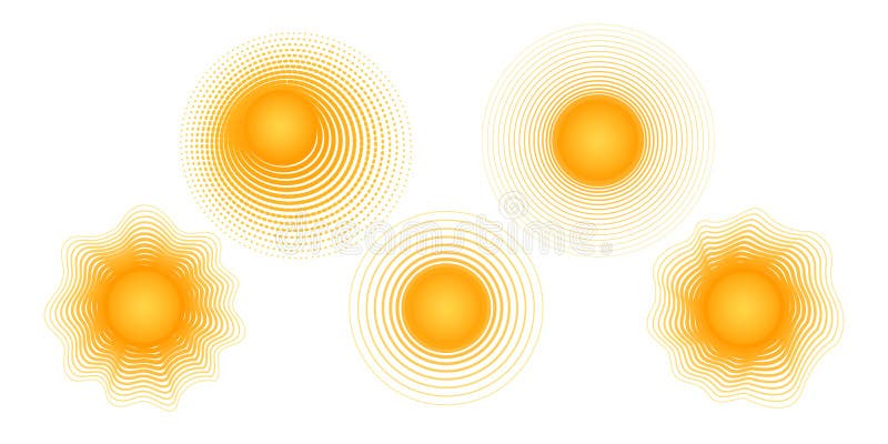 Solar Radial Pattern Orange Abstract Banner from Lines Sun Shape Design ...