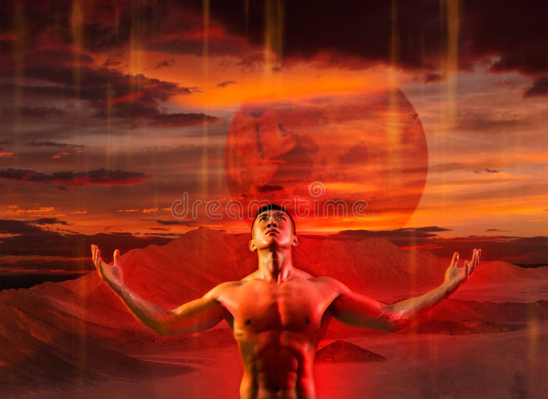 Solar Rain. Evil Forces and Opens Hell Portal Stock Image - Image of ...