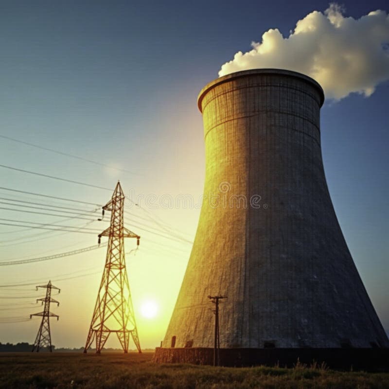Solar Rays Dance Across the High Voltage Tower S Metal Surface, Nuclear ...