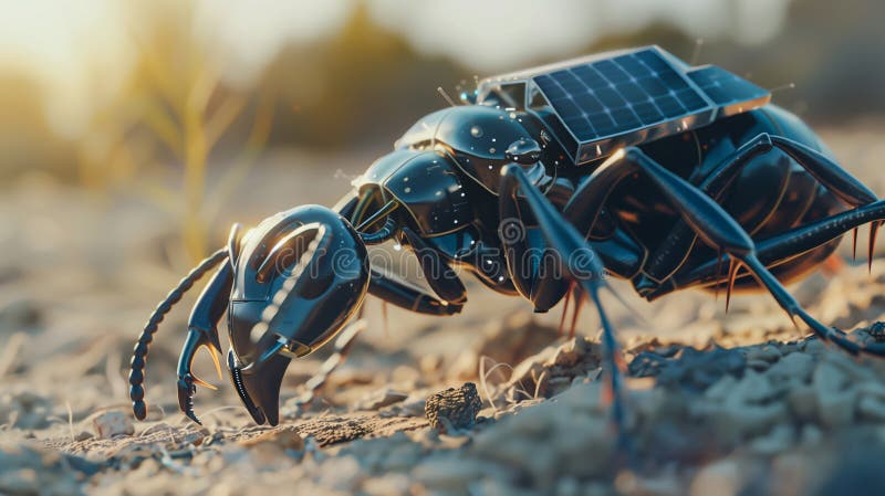 Solar Rechargeable Robotic Ant Stock Illustration - Illustration of ...