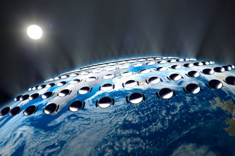 Solar Reflectors in Space Reflect Sunlight Stock Image - Image of ...