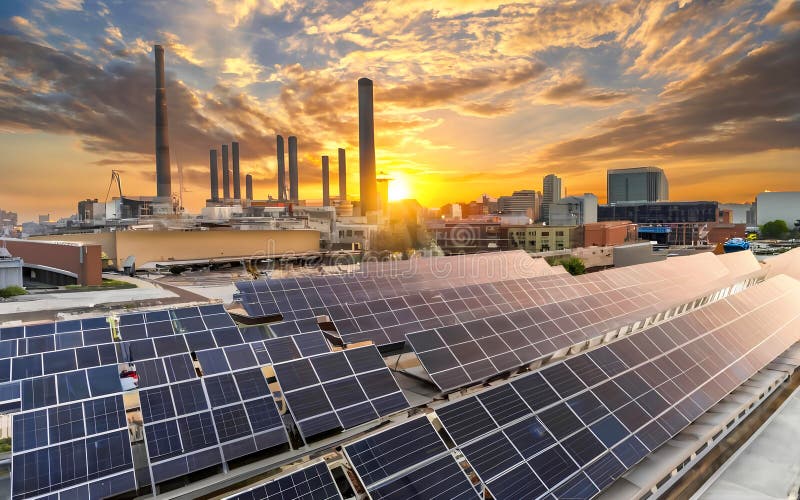 Solar Rooftop System. stock illustration. Illustration of panel - 298583954