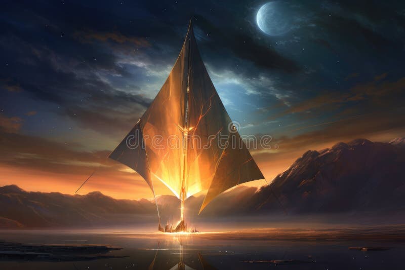 Solar Sail Concept Art with Celestial Background Stock Photo - Image of ...