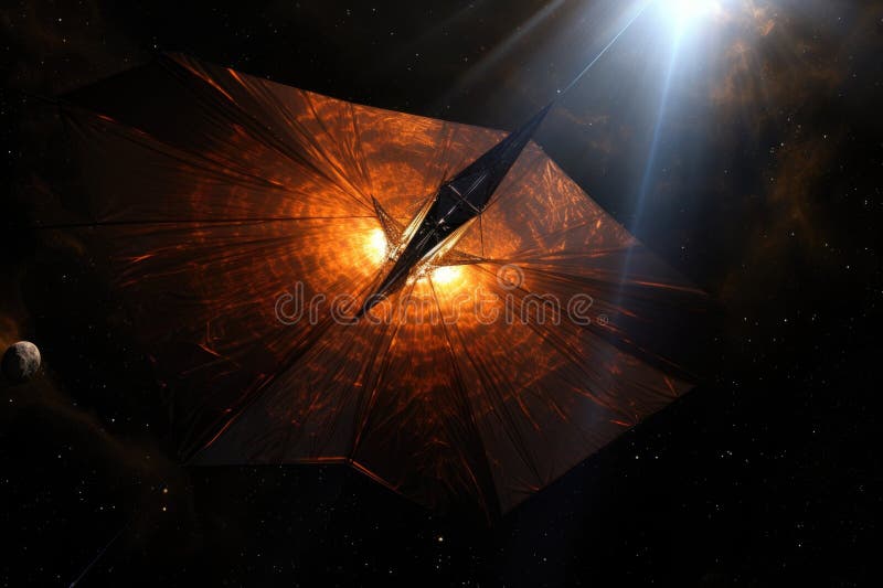 Solar Sail Concept in Deep Space Exploration Stock Illustration ...