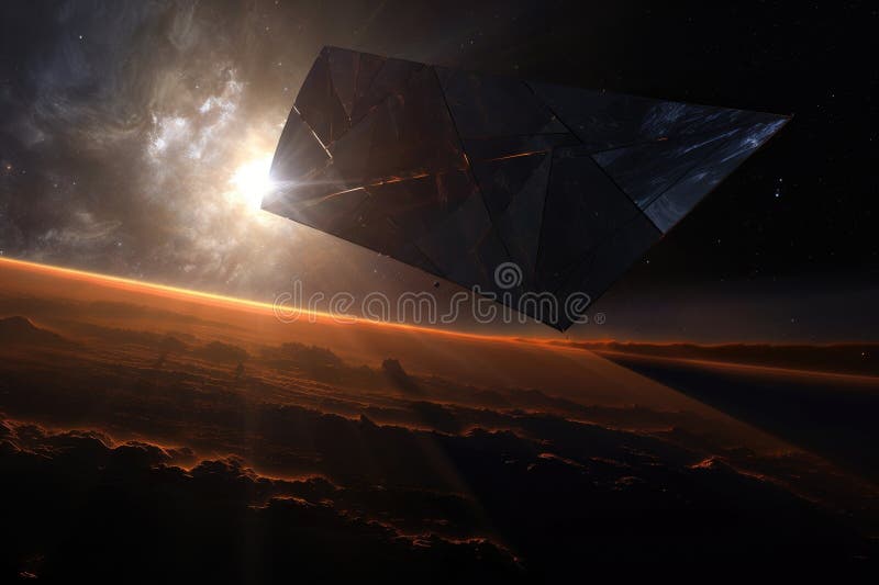 Solar Sail Concept with Earth and Sun in the Background Stock ...