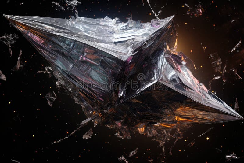 Solar Sail Spacecraft Navigating through Space Debris Stock Photo ...