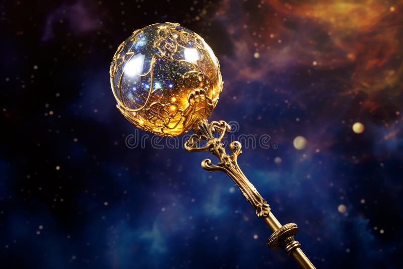 Solar Scepter Fantasy Sky Night Gazing Stock Illustration ...
