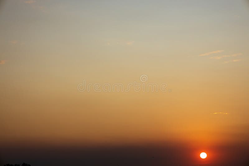 Solar Sphere during Sunset. the Round Sun Disk Dominates the Landscape ...