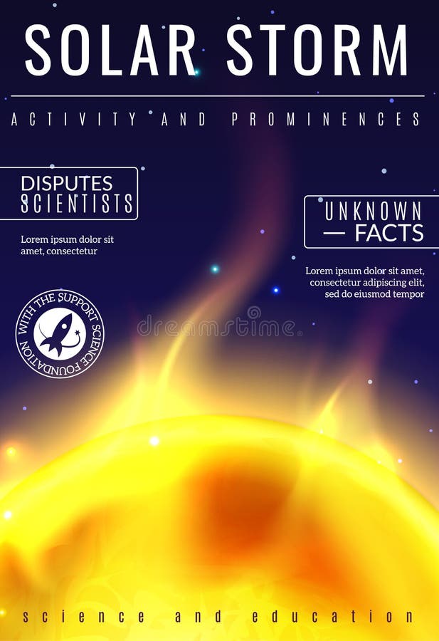 Solar Storm Banner Template. Astronomy Science Poster Stock Vector ...