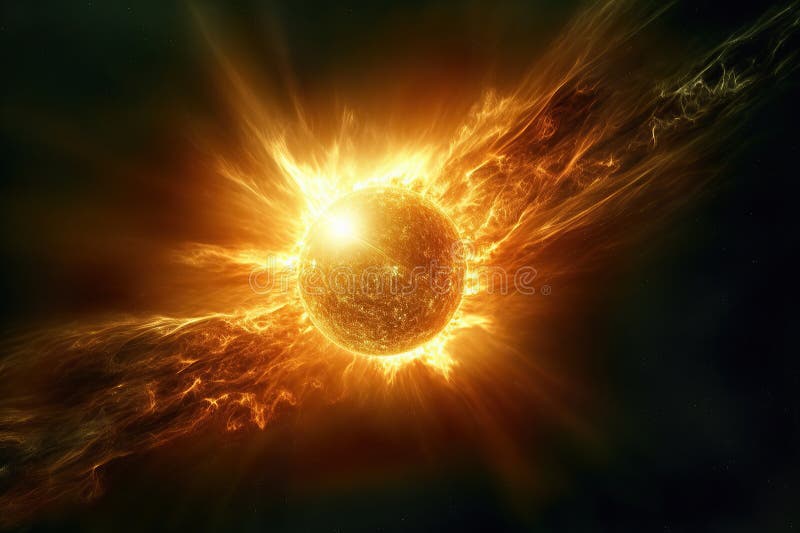 Solar Storm Showing the Whole Sun Generative AI Stock Illustration ...