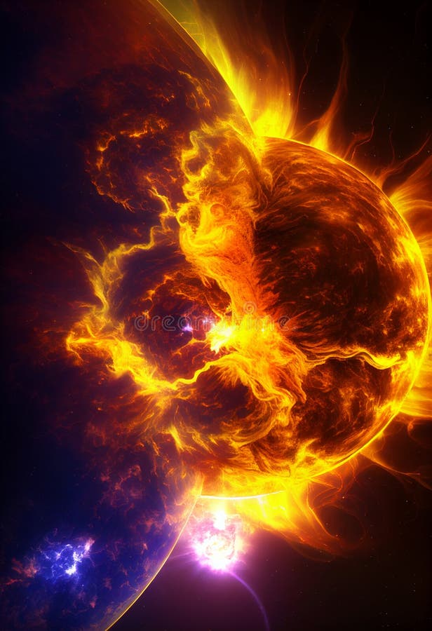 Solar Storms in Space. AI Generated Stock Illustration - Illustration ...