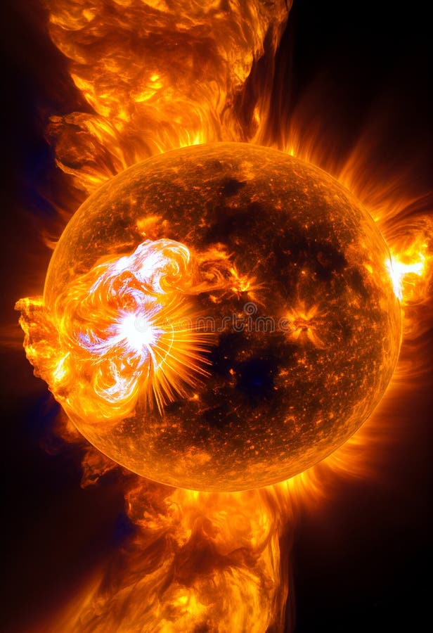 Solar Storms in Space. AI Generated Stock Image - Image of radiation ...