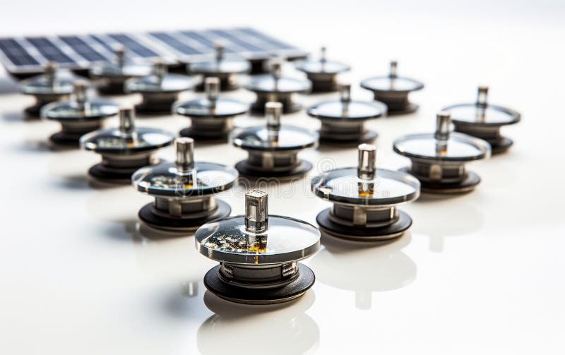 Solar Studs on White Background -Generative Ai Stock Illustration ...