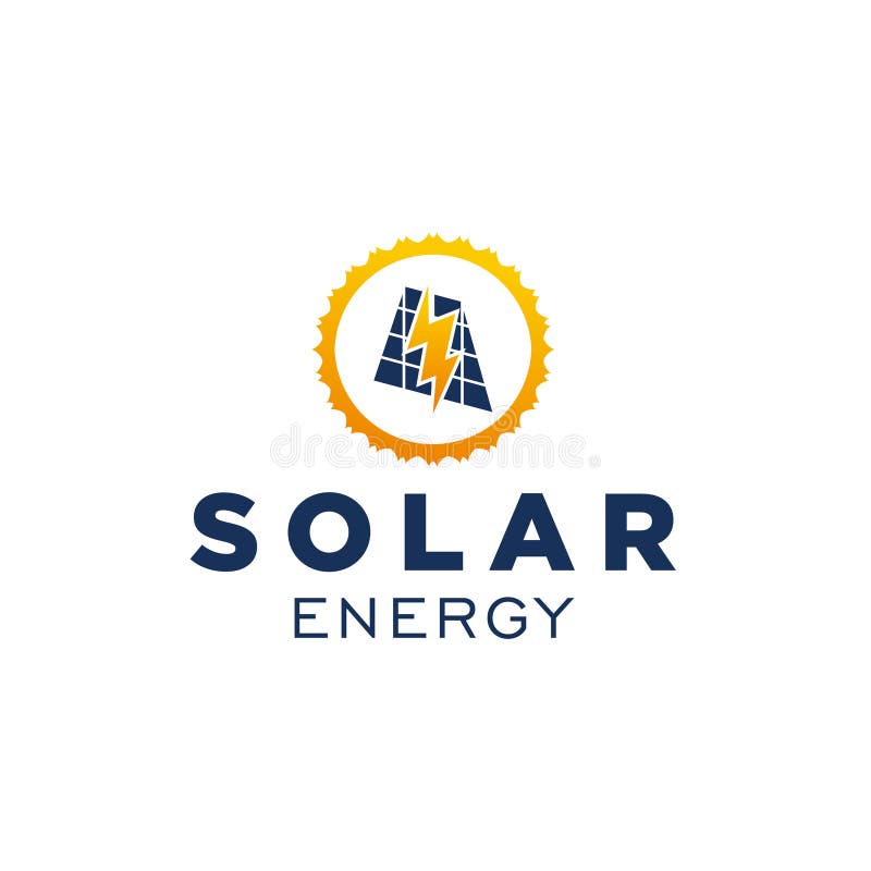 Solar and Sun Energy Logo Design Template. Stock Vector - Illustration ...