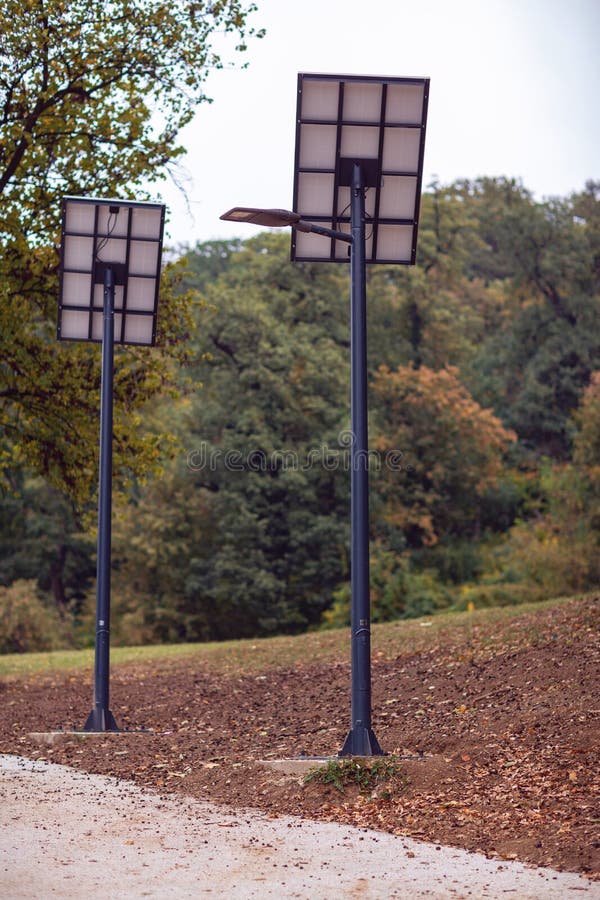 Solar Sun Powered Street Light Stock Image - Image of blue, generation ...