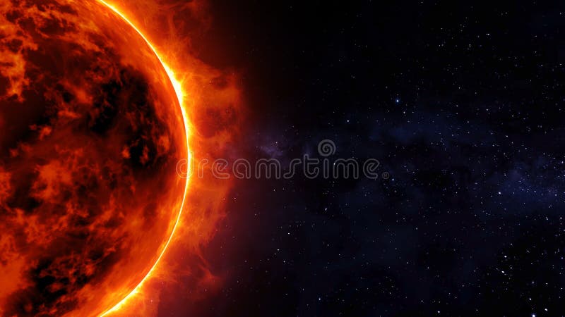 Solar Sun on Side Galaxy Space Background Stock Illustration ...