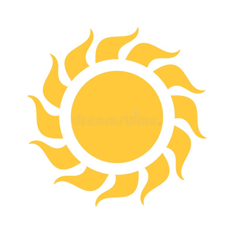 Solar Symbol Yellow Sun Design Stock Illustration - Illustration of ...