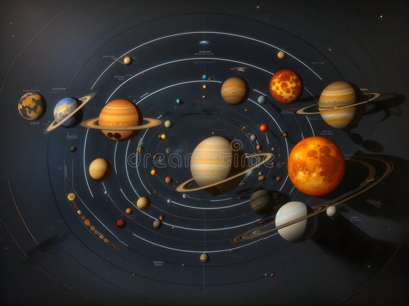 Solar Symphony: a Kaleidoscope of Planetary Beauty Stock Illustration ...