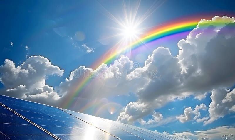 Solar Symphony a Rainbow of Clean Energy Innovation Stock Illustration ...