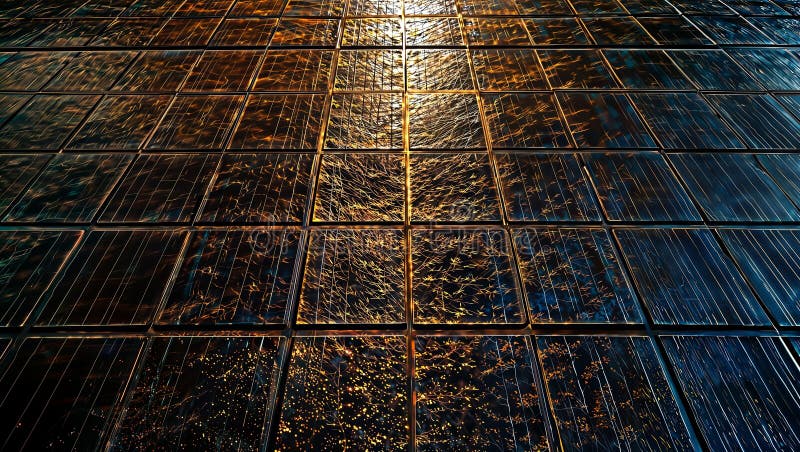 Solar Symphony: a Mosaic of Sunlit Panels, Generative Ai Stock ...