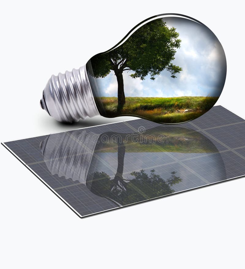 Solar panel bulb stock image. Image of electricity, electrical - 16216719