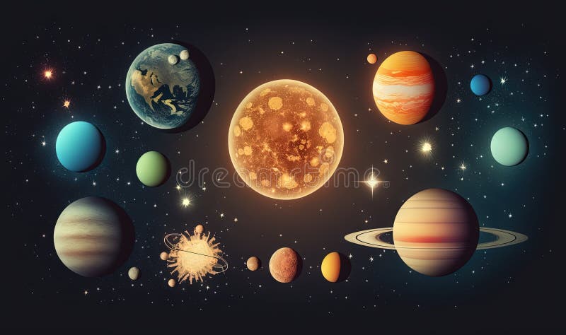 A Solar System with All the Planets in the Solar System Stock ...