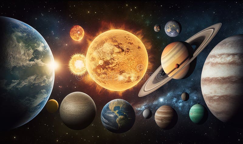 A Solar System with All the Planets in the Solar System Stock ...