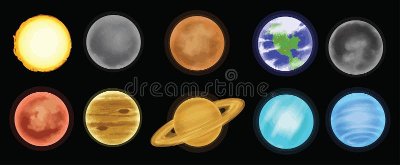 The Solar System, Astronomy Science,stars and Space Stock Vector ...