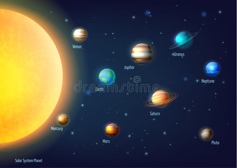 Solar System Planets Pictograms Set Stock Vector - Illustration of ...