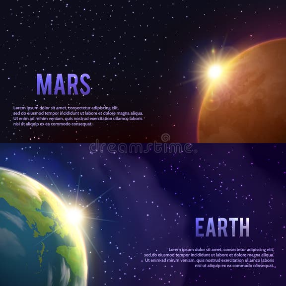 Solar System Banners Set stock vector. Illustration of isolated - 210046818
