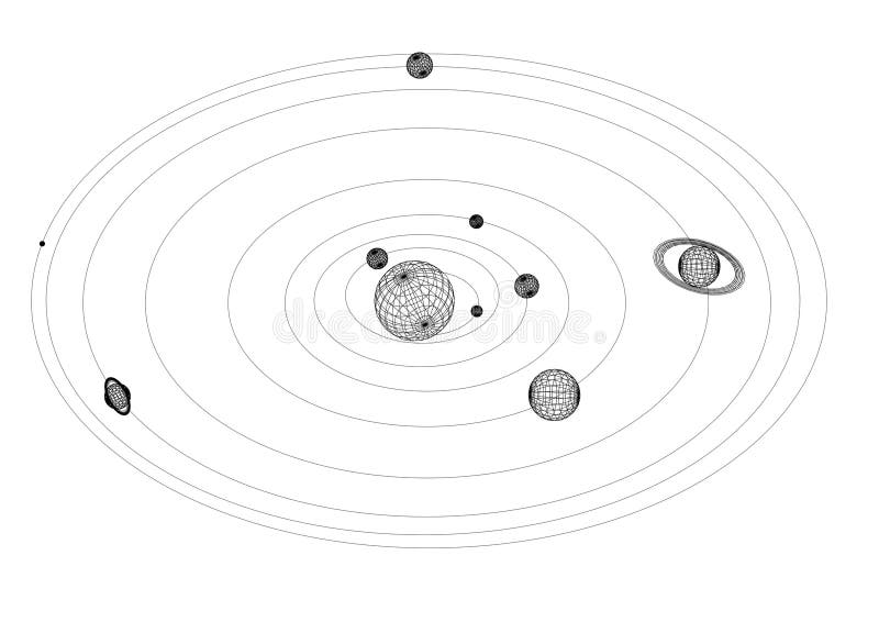Solar System Blueprint - Isolated Stock Illustration - Illustration of ...