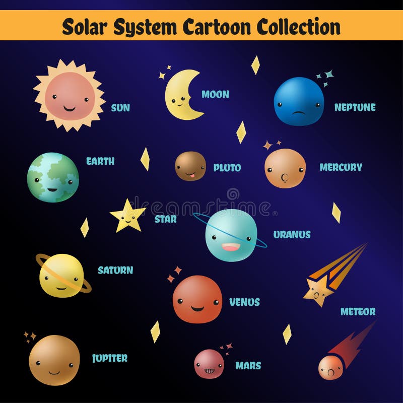 Solar_System_Cartoon_Collection Stock Vector - Illustration of solar ...