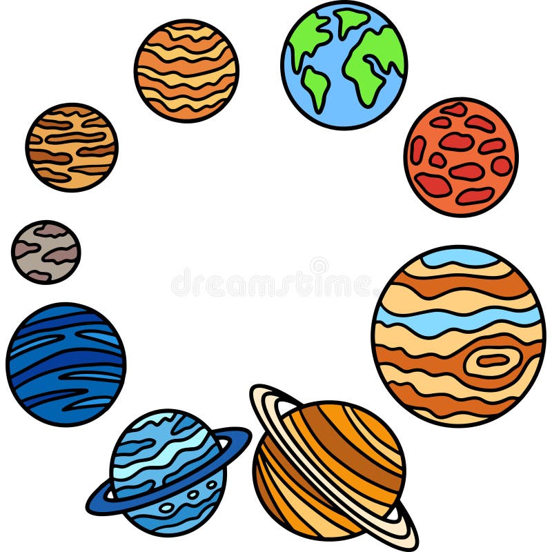 Solar System Cartoon Colored Clipart Illustration Stock Vector ...