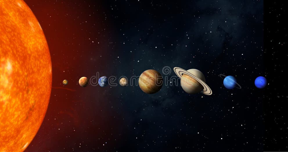 Solar System Celestial Bodies Realistic Astronomy Illustration Stock ...