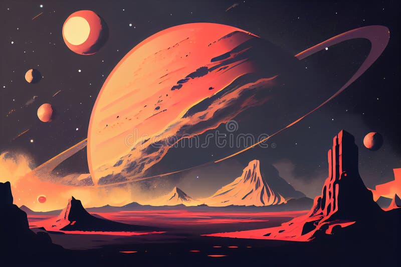 Solar System. Colorful Planets, Galaxy and Universe Stock Illustration ...
