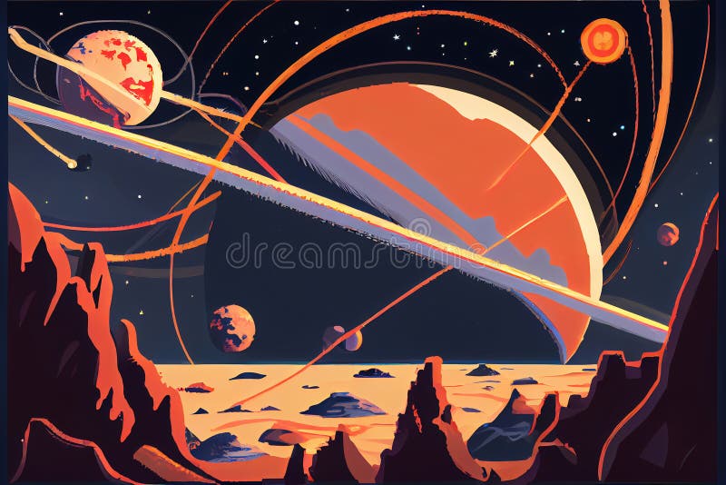 Solar System. Colorful Planets, Galaxy and Universe Stock Illustration ...