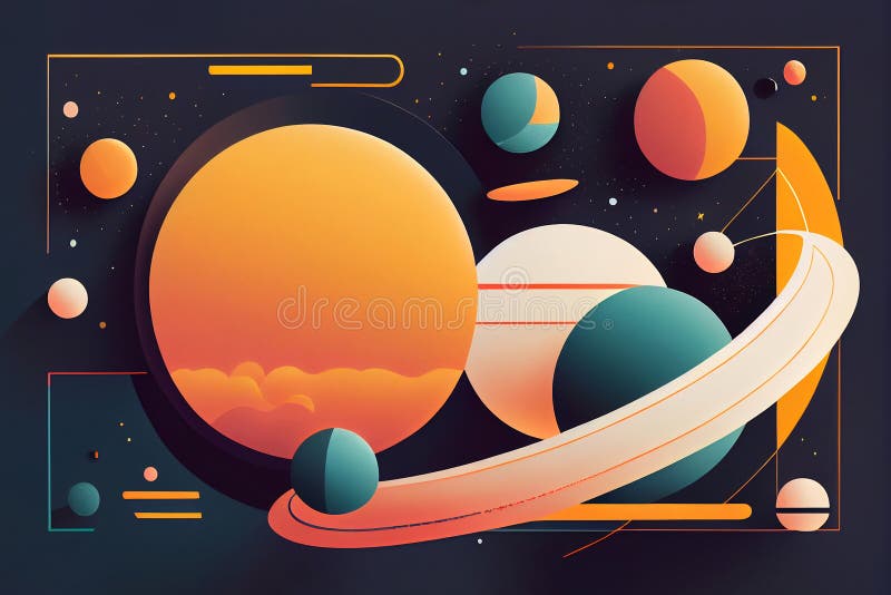 Solar System. Colorful Planets, Galaxy and Universe Stock Illustration ...