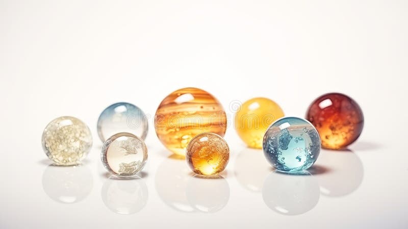 Solar System from Crystals on White Background Stock Illustration ...