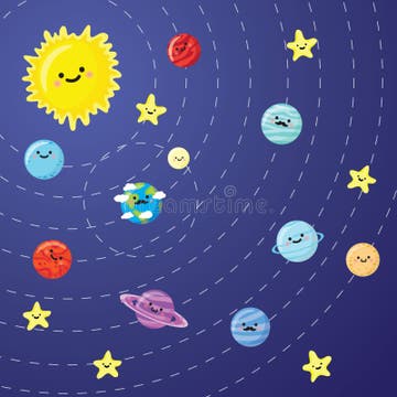Solar System Cute Smiling Planets Sun Moon Stock Illustrations – 67 ...