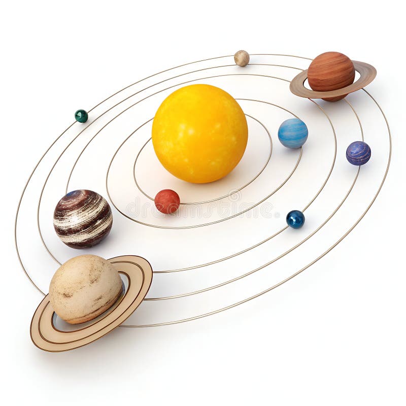 Solar System 3D Icon, stock illustration. Illustration of system ...