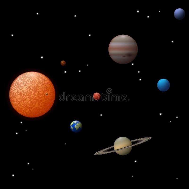 Solar System 3d Vector Icon. Stock Illustration - Illustration of ...