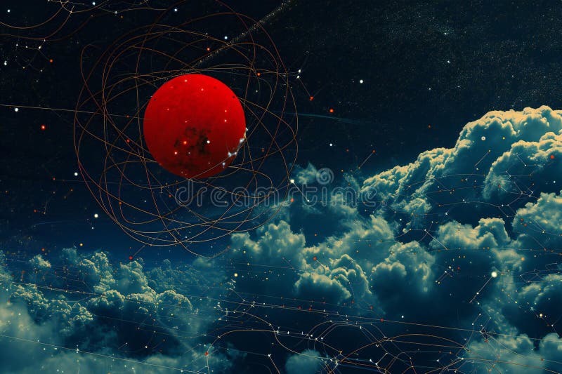 Solar System in Deep Space, Science Fiction Art Stock Illustration ...