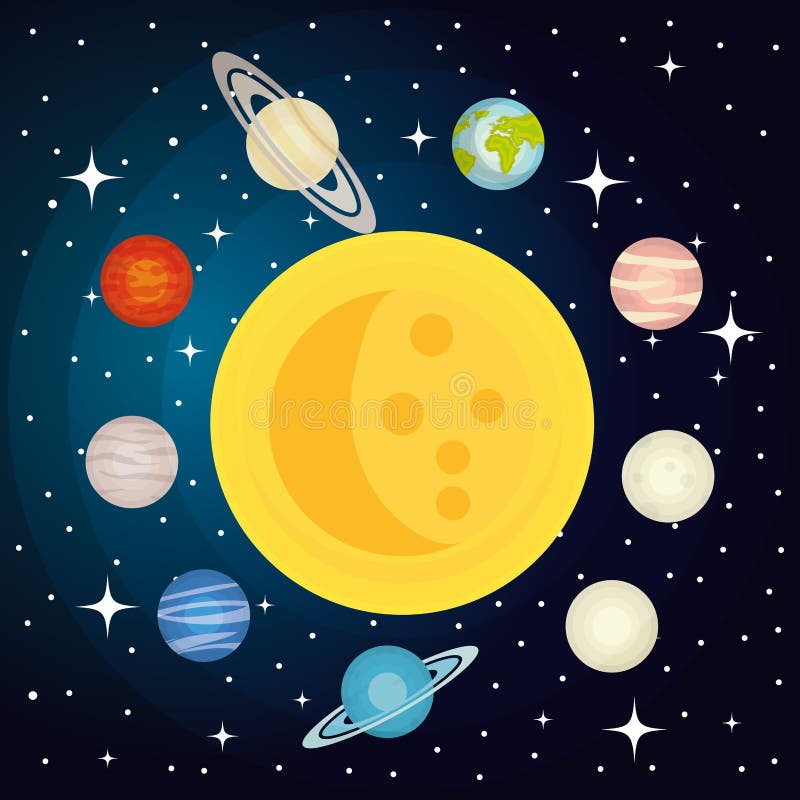 The solar system design stock illustration. Illustration of satellite ...